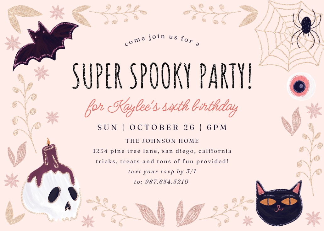 Cute Halloween - Birthday Invitation Template | Greetings Island