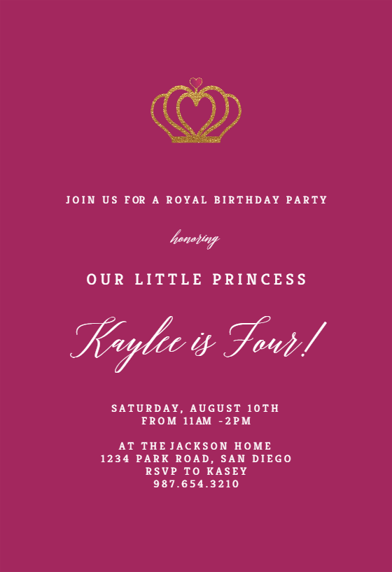 Royal Birthday Party Invitation Princess Knight and Dragon Invitation ...