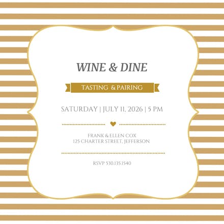 Gold Bars - Invitation Template (Free) | Greetings Island