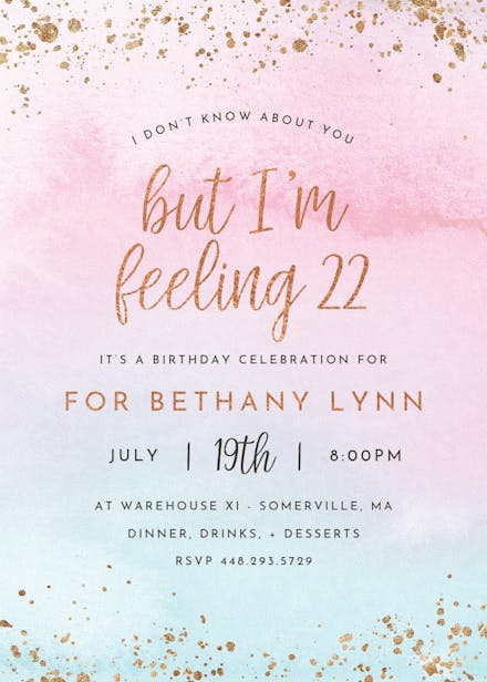 Rainbow Glitter - Birthday Invitation Template | Greetings Island