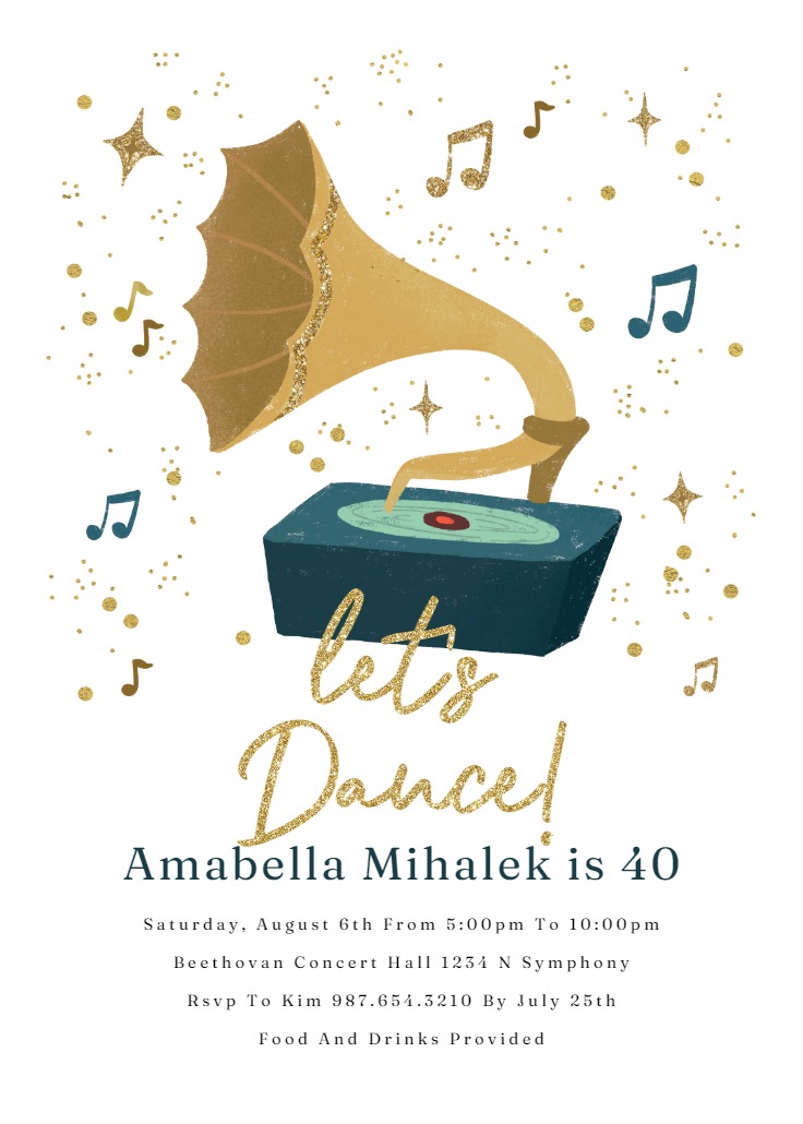 Jazz music - Birthday Invitation Template (Free) | Greetings Island