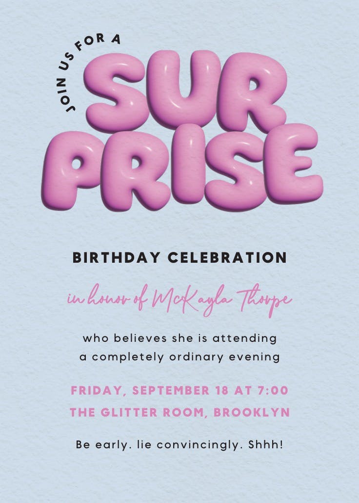 Helium Letters - Party Invitation Template (Free) | Greetings Island