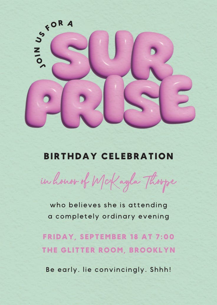 Helium Letters - Party Invitation Template (Free) | Greetings Island