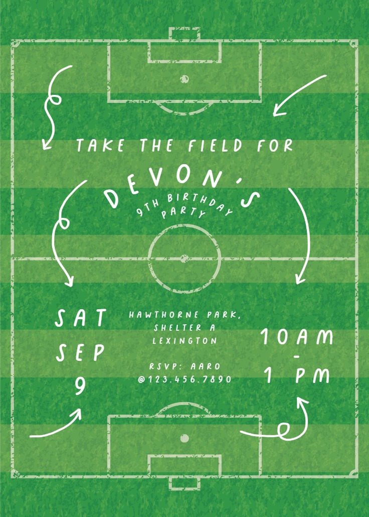 Soccer Night - Sports & games Invitation Template (Free) | Greetings Island