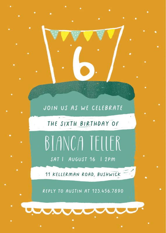 Huge cake - Birthday Invitation Template (Free) | Greetings Island