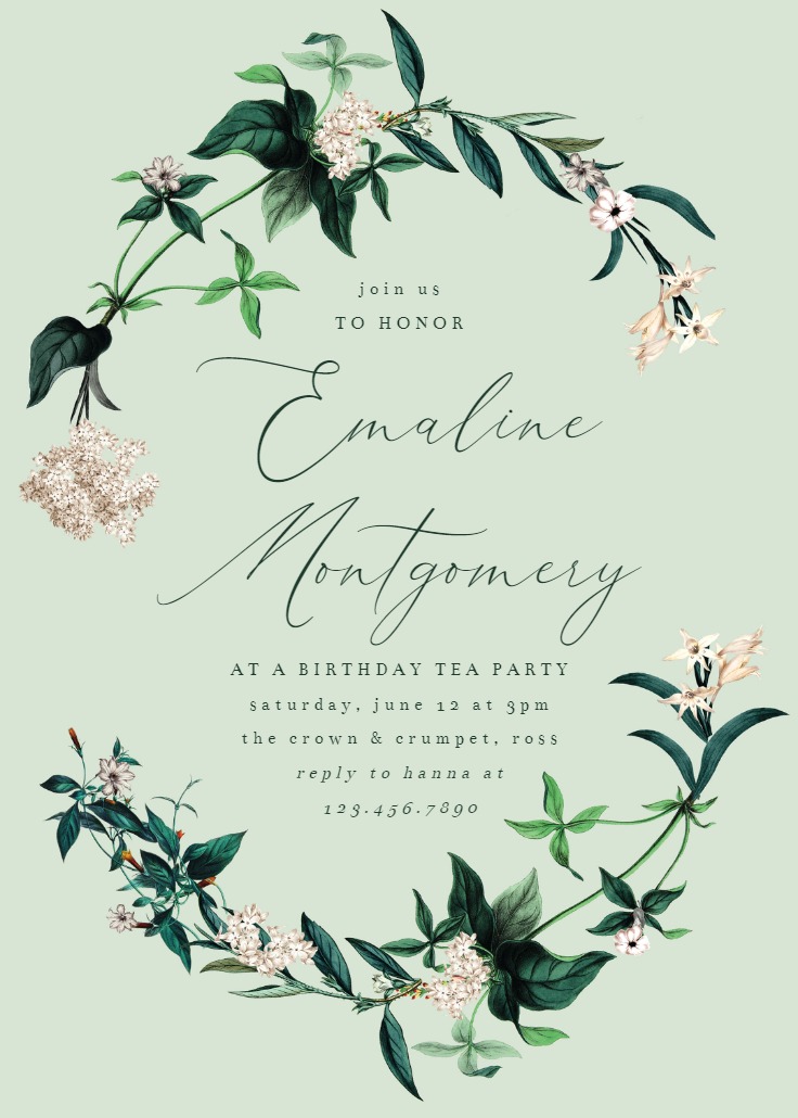 Hydrangea - Birthday Invitation Template | Greetings Island