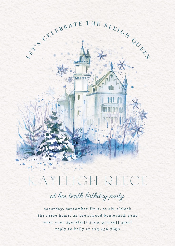 Ice Castle - Birthday Invitation Template (Free) | Greetings Island
