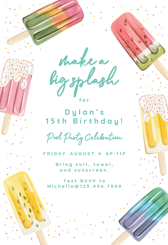 Ice Cream Frame - Birthday Invitation Template (Free) | Greetings Island