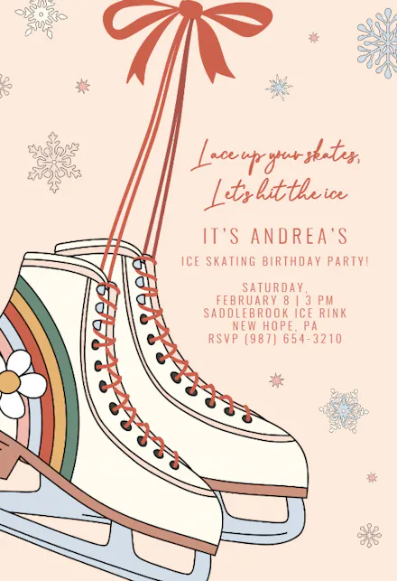 Ice Skating Party - Birthday Invitation Template (Free) | Greetings Island