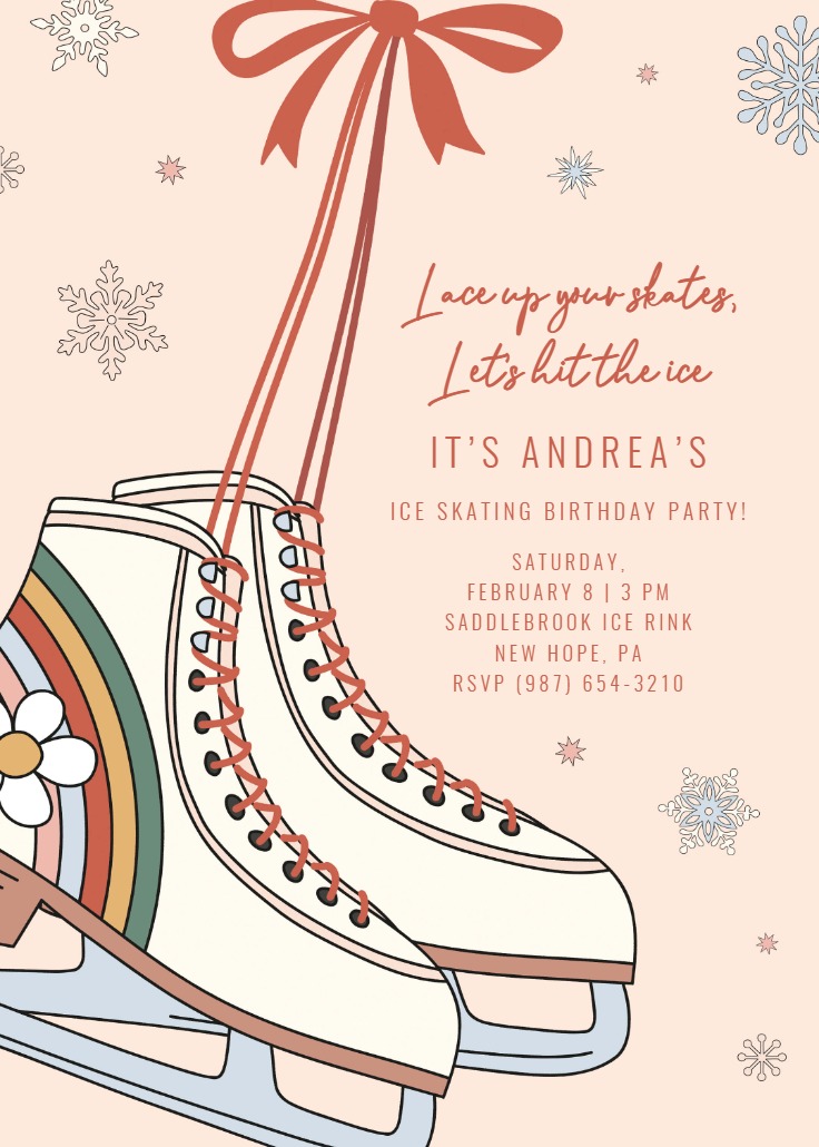 Ice Skating Party - Birthday Invitation Template (Free) | Greetings Island