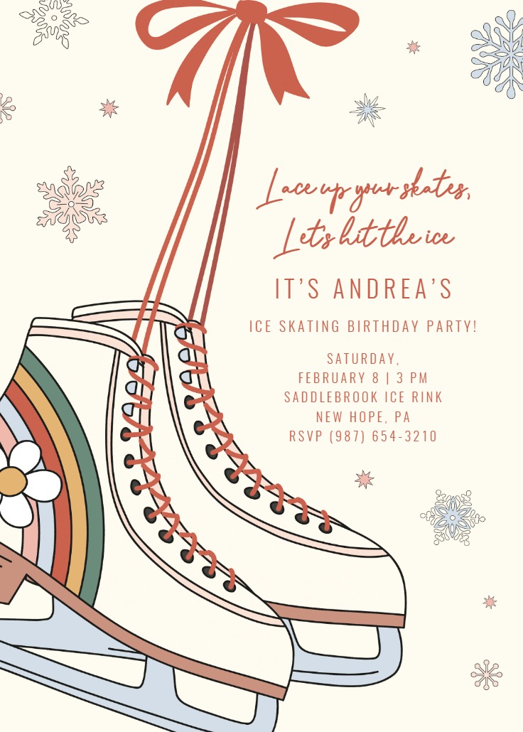 Ice Skating Party - Birthday Invitation Template (Free) | Greetings Island