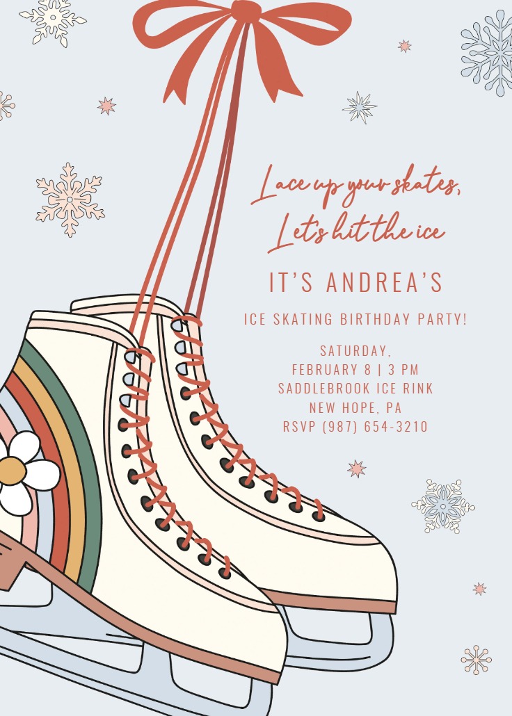 Ice Skating Party - Birthday Invitation Template (Free) | Greetings Island