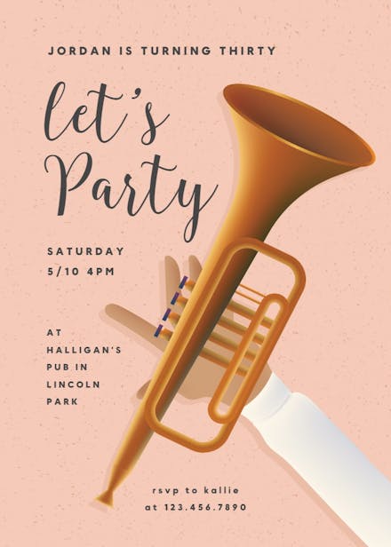 Jazz Music - Birthday Invitation Template (Free) | Greetings Island