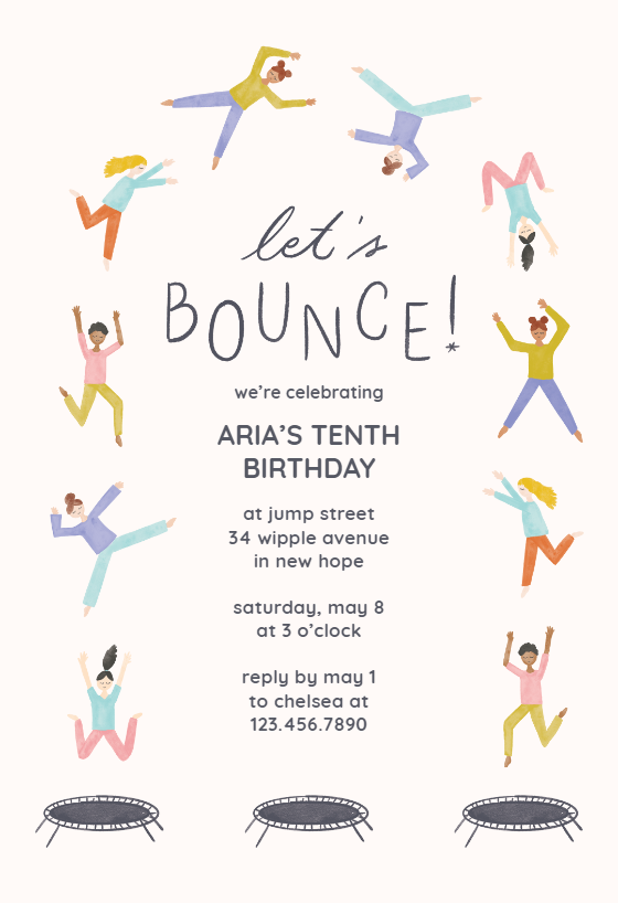 Jump Birthday Party - Birthday Invitation Template (Free) | Greetings ...