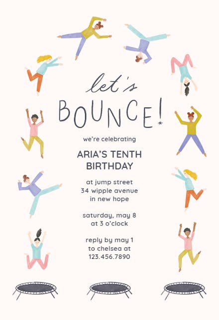 Jump Birthday Party - Birthday Invitation Template (Free) | Greetings ...