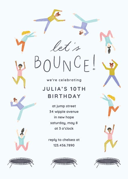 Jump Birthday Party - Birthday Invitation Template (Free) | Greetings ...