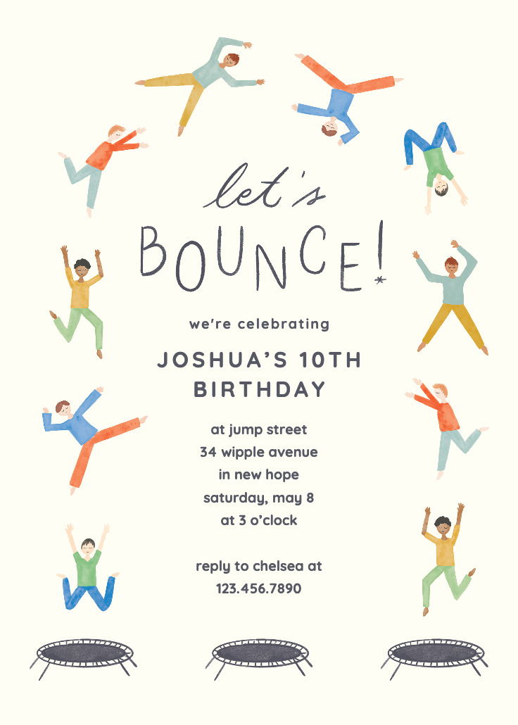 Jump Birthday Party - Birthday Invitation Template | Greetings Island