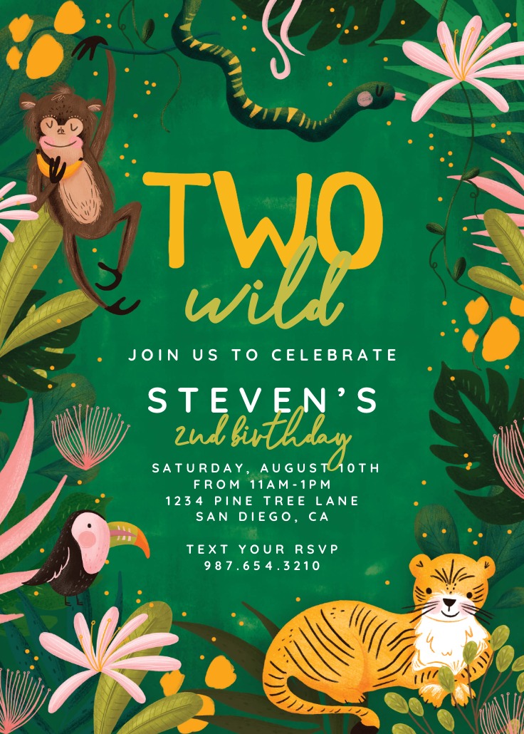 Jungle party - Birthday Invitation Template | Greetings Island