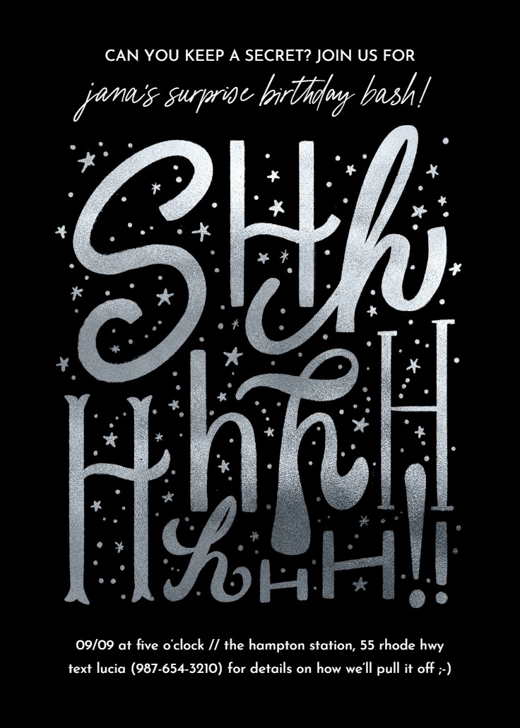 Keep a secret - Birthday Invitation Template (Free) | Greetings Island