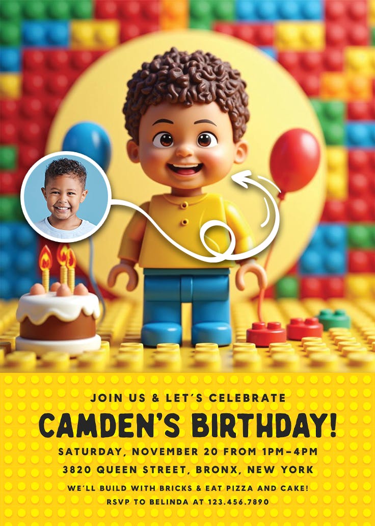 Lego Birthday - Invitación De Fiesta (Gratis) | Greetings Island