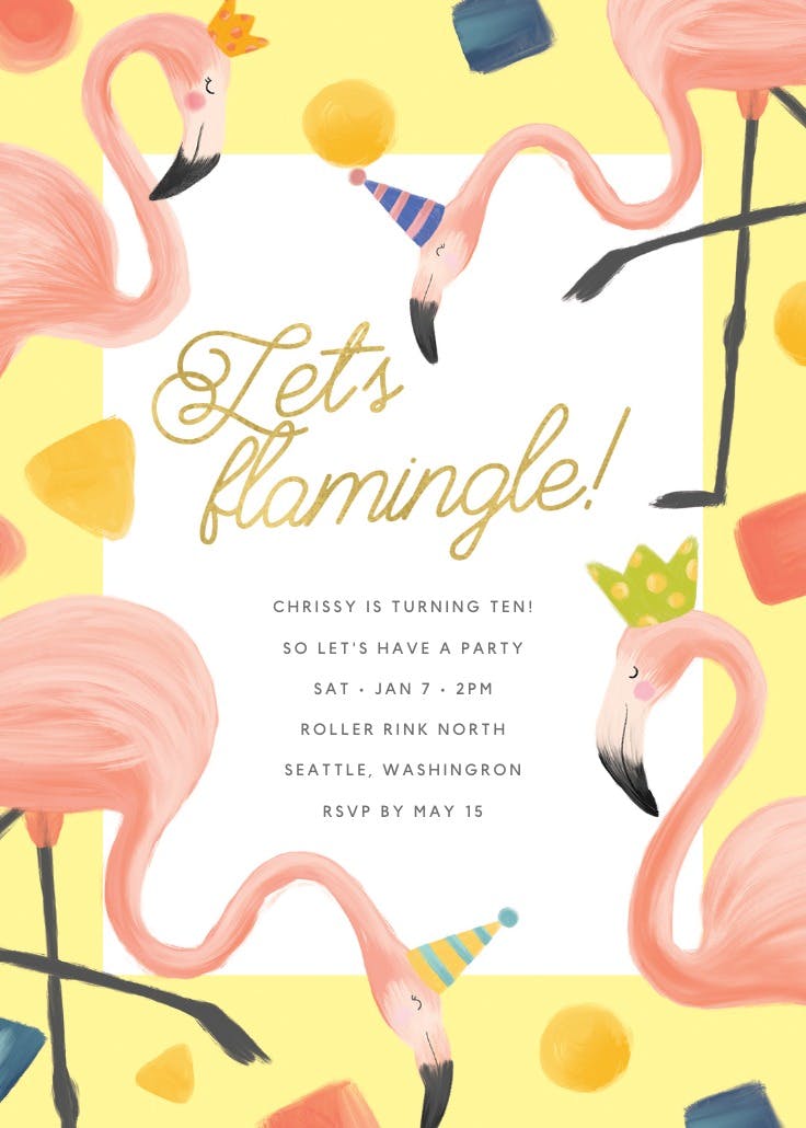 Let's flamingle bday - Birthday Invitation Template (Free) | Greetings ...