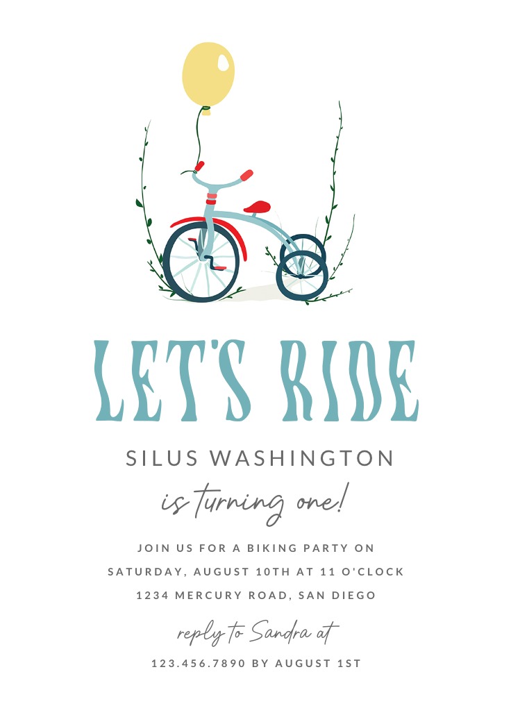 Let's Ride - Birthday Invitation Template (Free) | Greetings Island