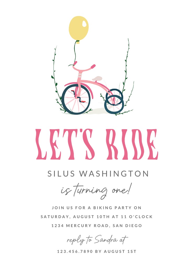Let's Ride - Birthday Invitation Template (Free) | Greetings Island