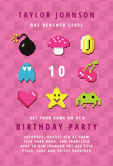 Level Up Gamer - Birthday Invitation Template (Free) | Greetings Island