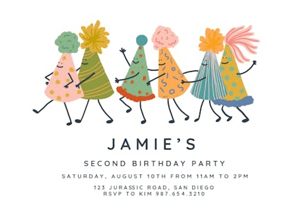 Party Hats - Birthday Invitation Template (Free) | Greetings Island