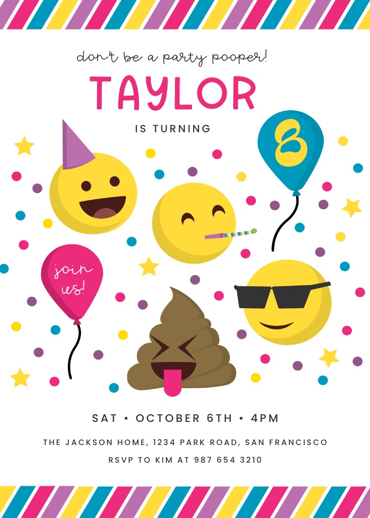 Party Pooper - Birthday Invitation Template (Free) | Greetings Island