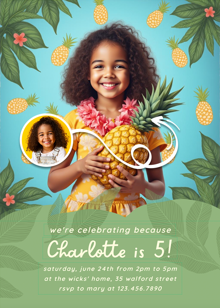 Pineapple Party - Invitation Template (Free) | Greetings Island