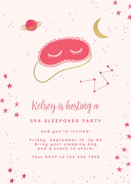 Page 2 Sleepover Party Invitation Templates Free Greetings Island