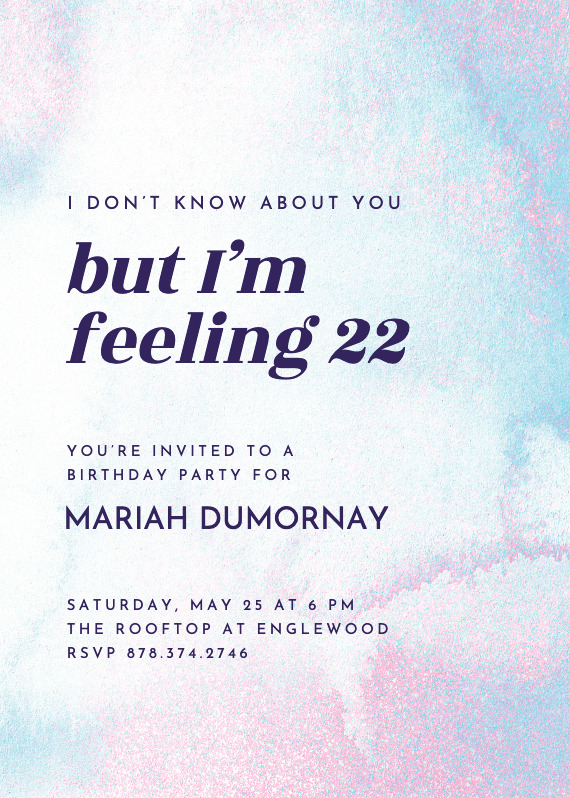 Aesthetic Gradient - Birthday Invitation Template (Free) | Greetings Island