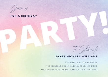 Dream Gradient - Birthday Invitation Template (Free) | Greetings Island