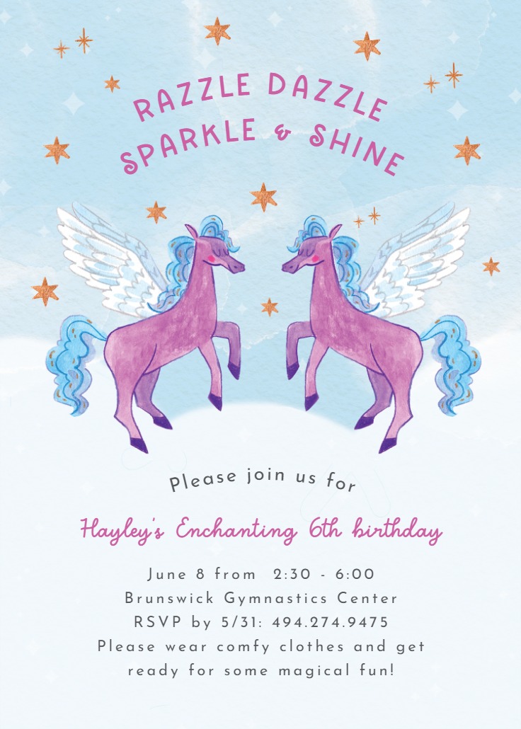 Razzle Dazzle - Birthday Invitation Template (Free) | Greetings Island