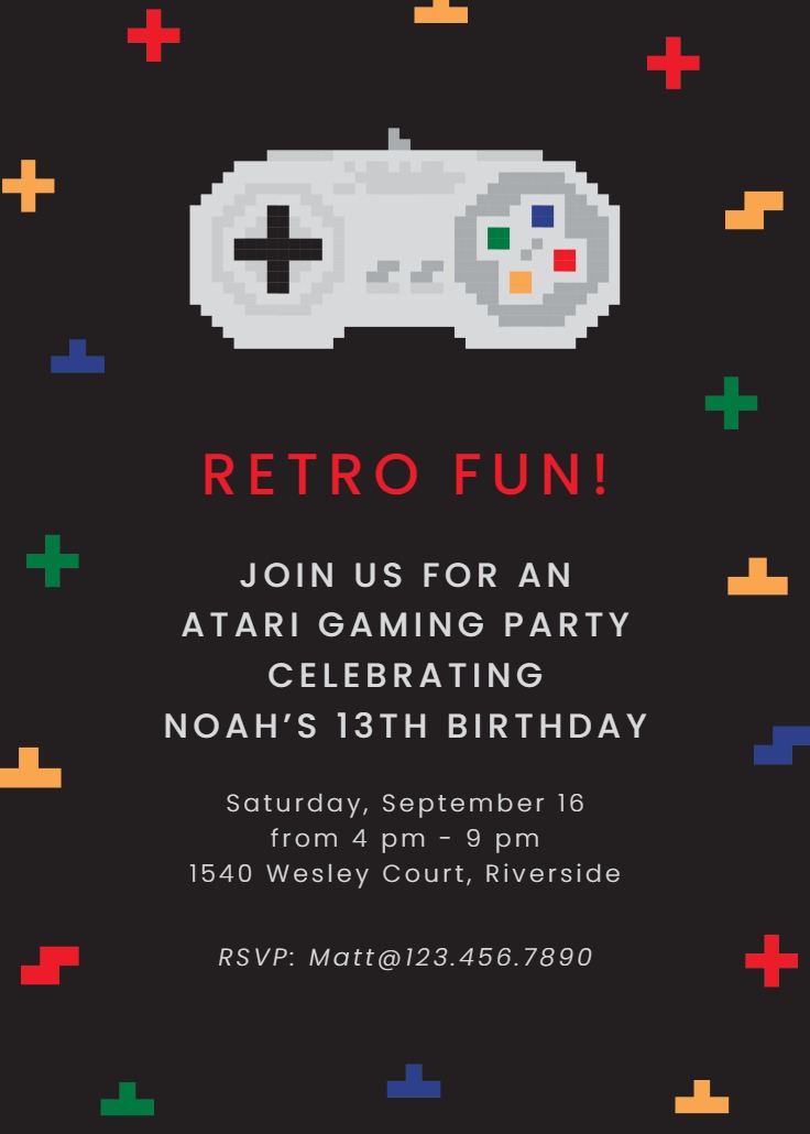 Gaming Birthday Invitation Templates (Free) | Greetings Island