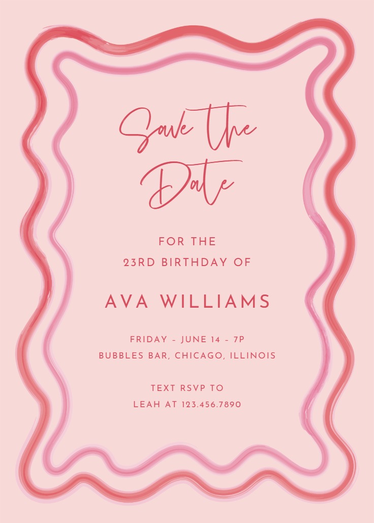 Retro Wave Frame - Birthday Invitation Template (Free) | Greetings Island