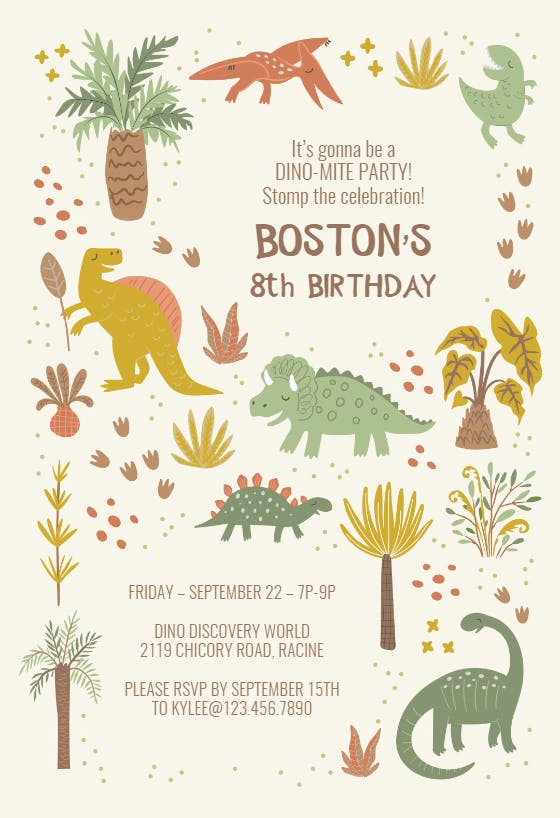 Roarsome Roundup Birthday Invitation Template Free Greetings Island