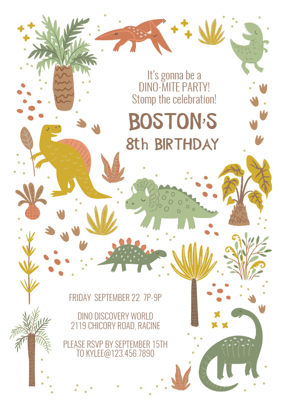 Roarsome Roundup - Birthday Invitation Template (Free) | Greetings Island