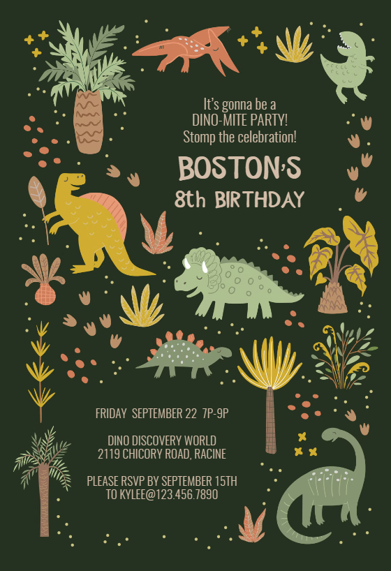 Roarsome Roundup - Birthday Invitation Template (Free) | Greetings Island