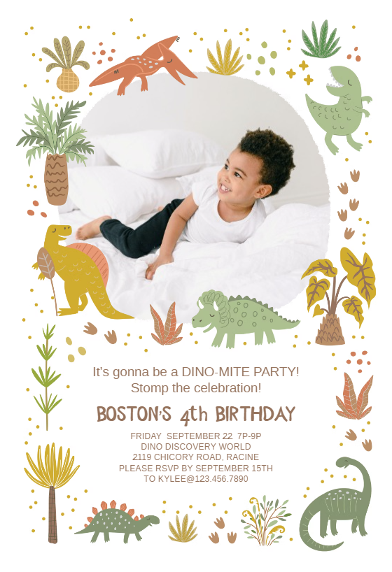 Roarsome Roundup Frame - Birthday Invitation Template | Greetings Island