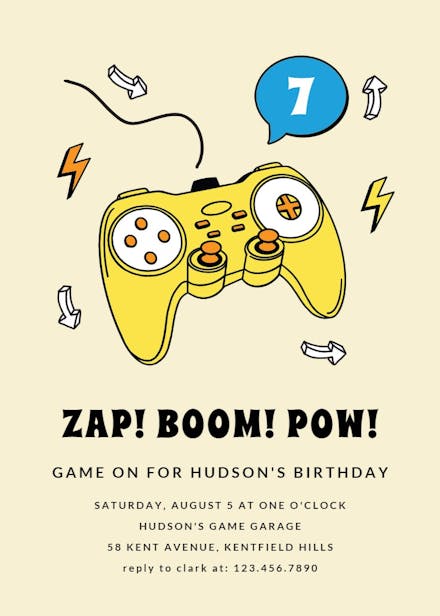 Gaming Birthday Invitation Templates (Free) | Greetings Island