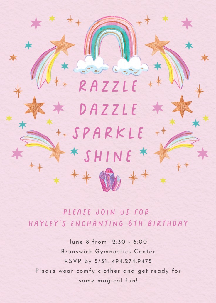 Razzle Dazzle - Birthday Invitation Template (Free) | Greetings Island
