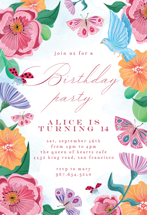Colorful spring - Birthday Invitation Template | Greetings Island