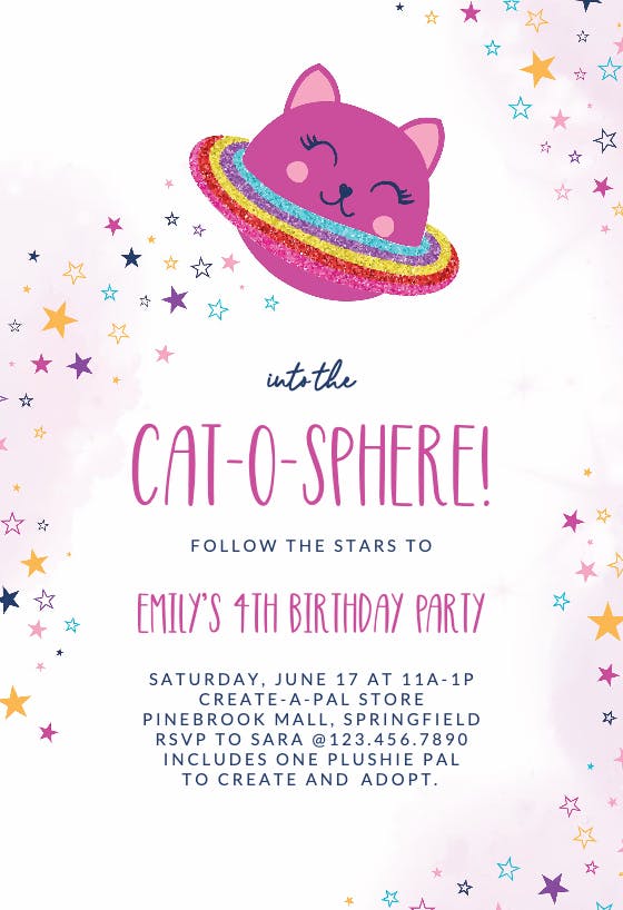Star Dreams Space - Party Invitation Template (Free) | Greetings Island