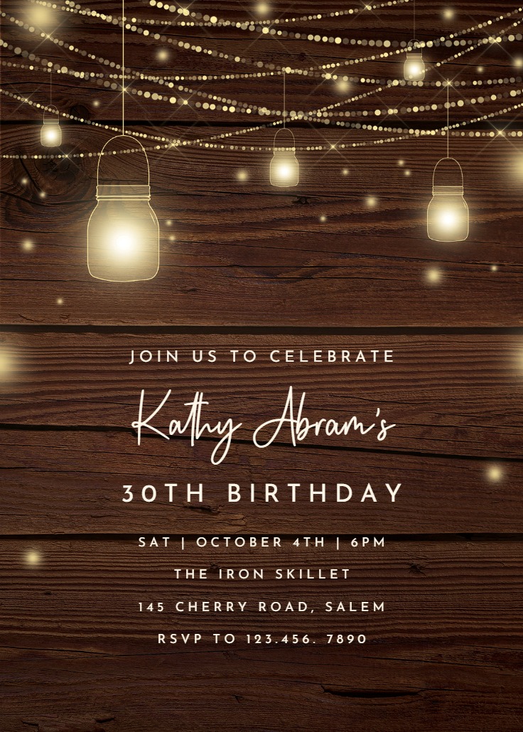 Strings of lights - Birthday Invitation Template | Greetings Island