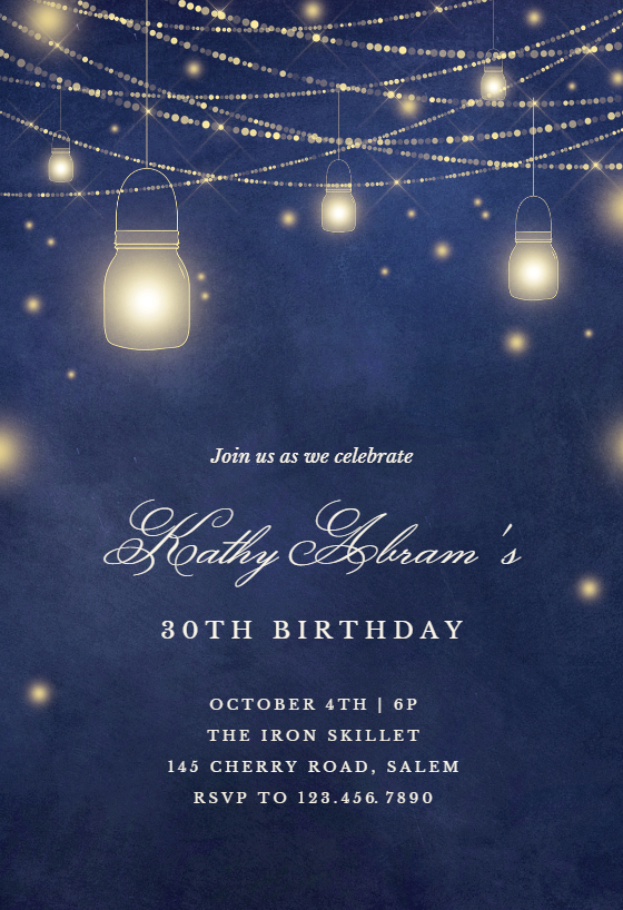Strings Of Lights - Birthday Invitation Template | Greetings Island
