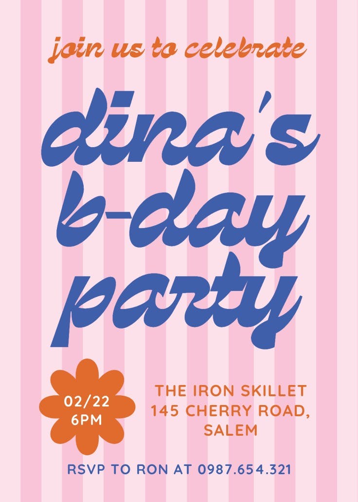 Stripes Party - Invitation Template | Greetings Island