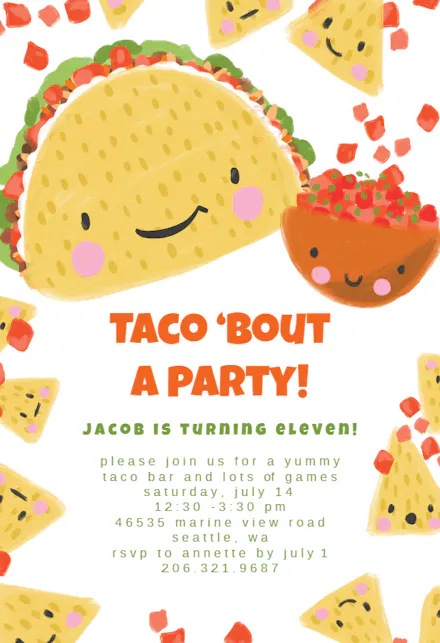 Let's taco bout party - Birthday Invitation Template | Greetings Island