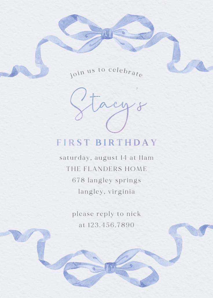 Tied with Love - Birthday Invitation Template | Greetings Island